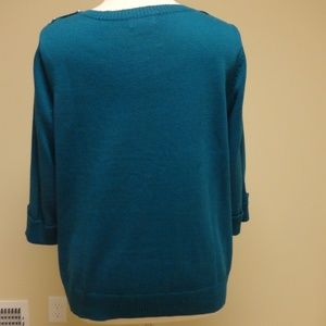 Studio Works | Sweaters | Teal Sweater 34 Sleeves Button Detail ...